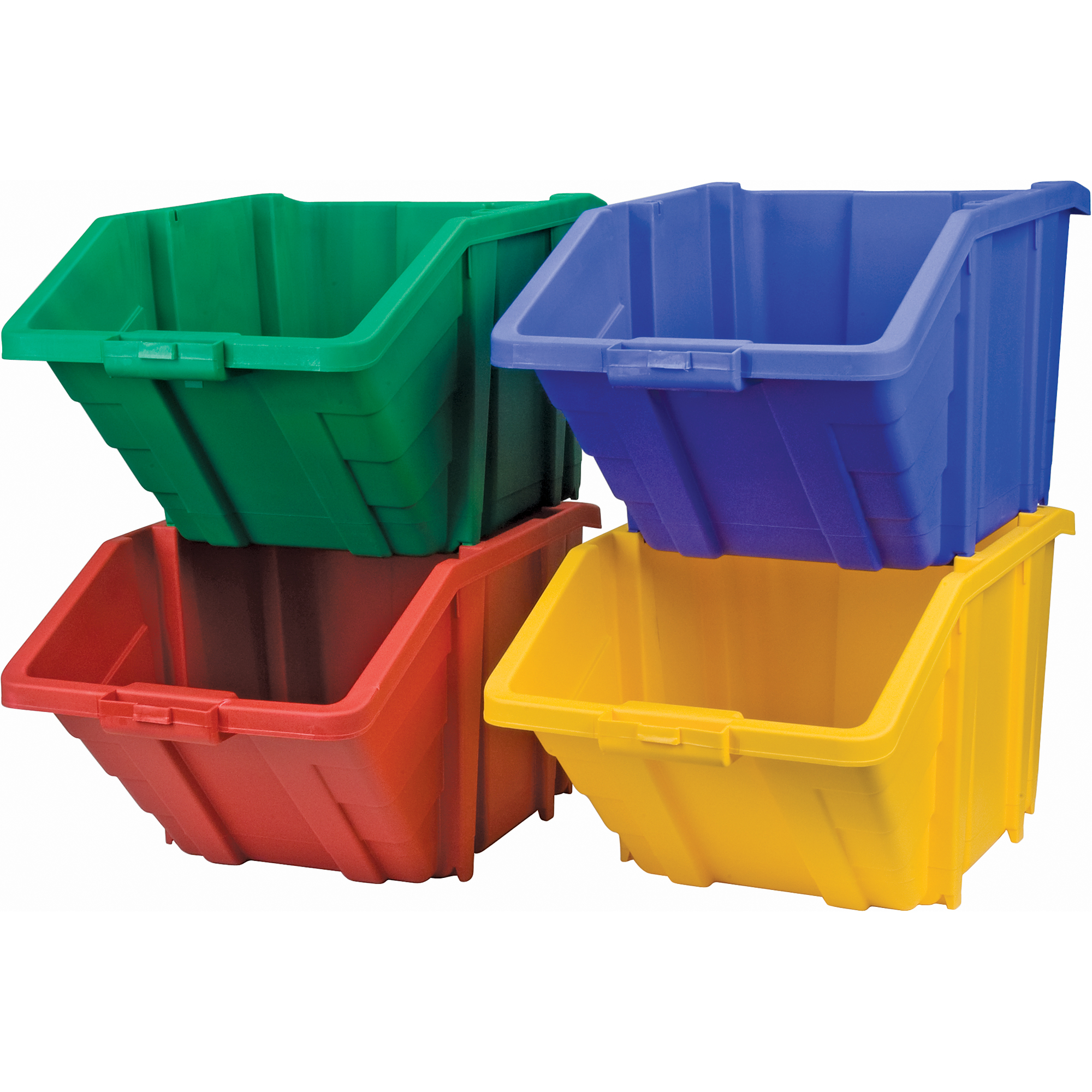 Bac géant en plastique, 15-1/2" la x 13" H x 25" p, Jaune, Capacité 200 ...
