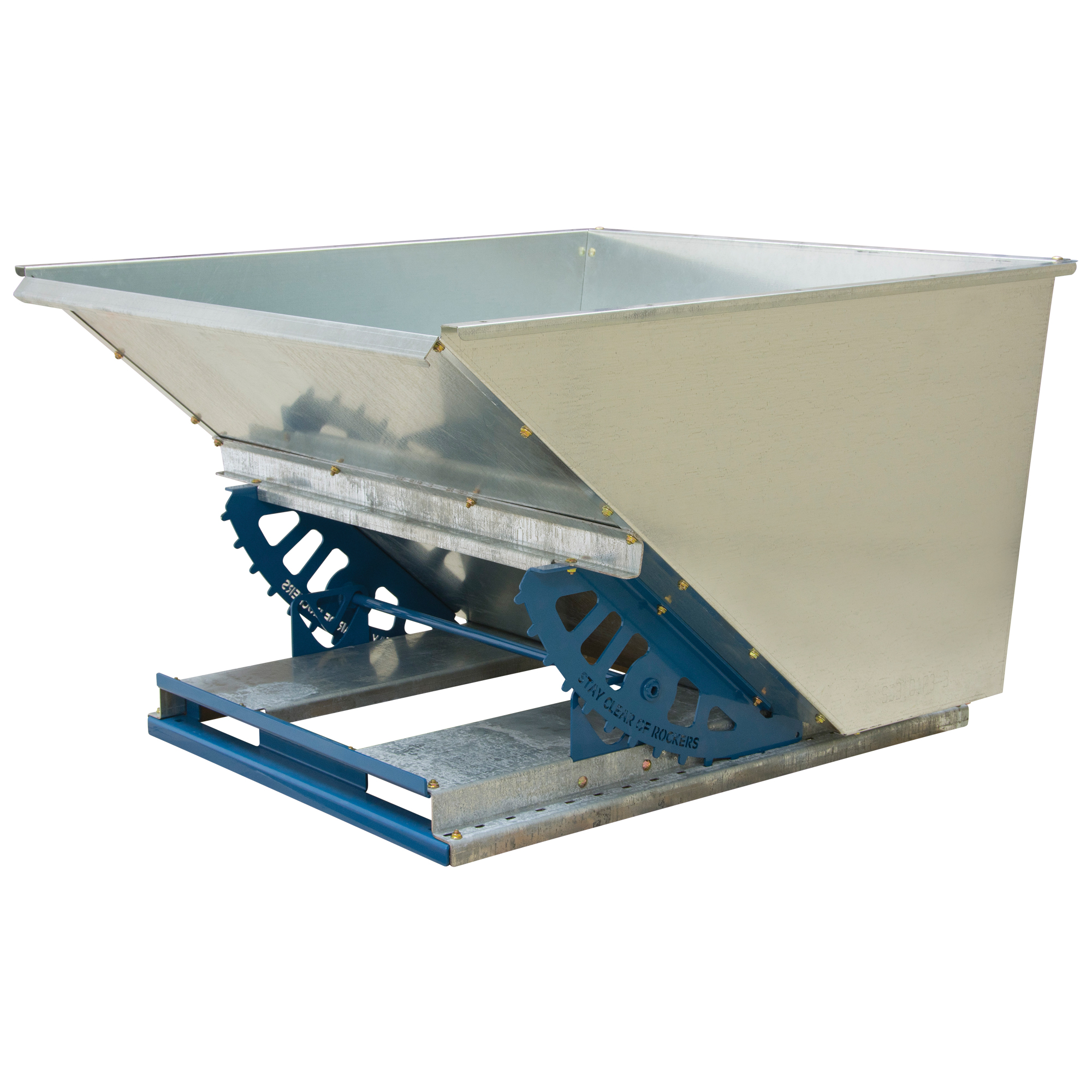 Knocked-Down Self-Dumping Hopper, Galvanized Steel, 1-1/2 cu.yd ...