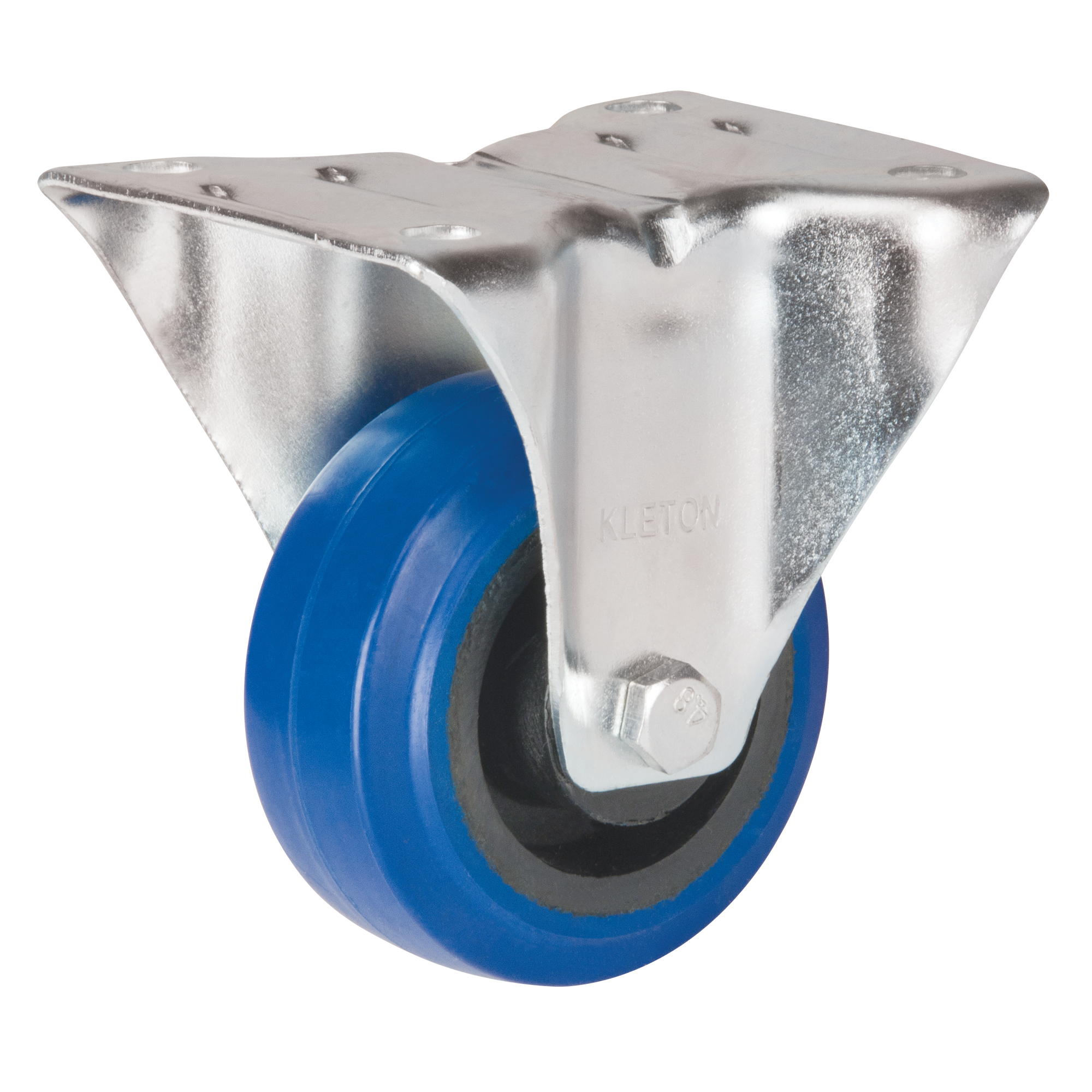 Blue Caster, Rigid, 3" (76 mm), Rubber, 285 lbs. (129 kg.), MO512 | KLETON
